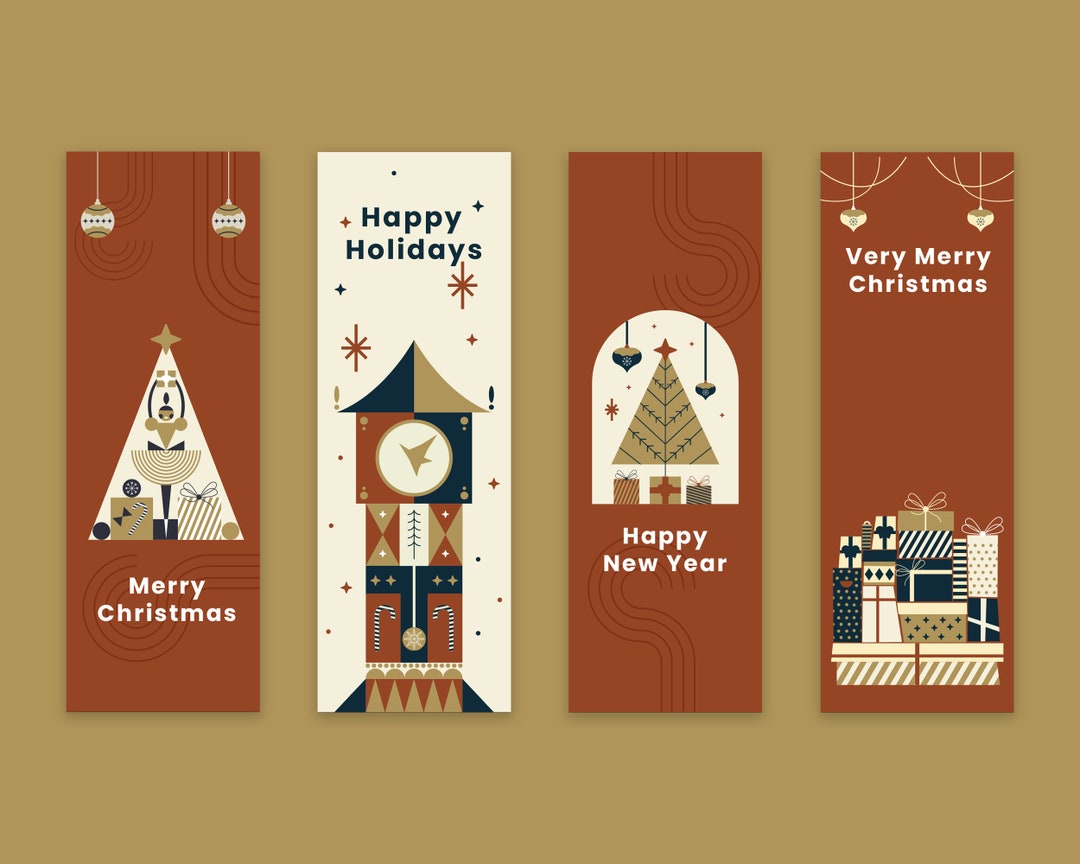 Christmas Printable Bookmarks Holiday Gift Merry Christmas - Etsy