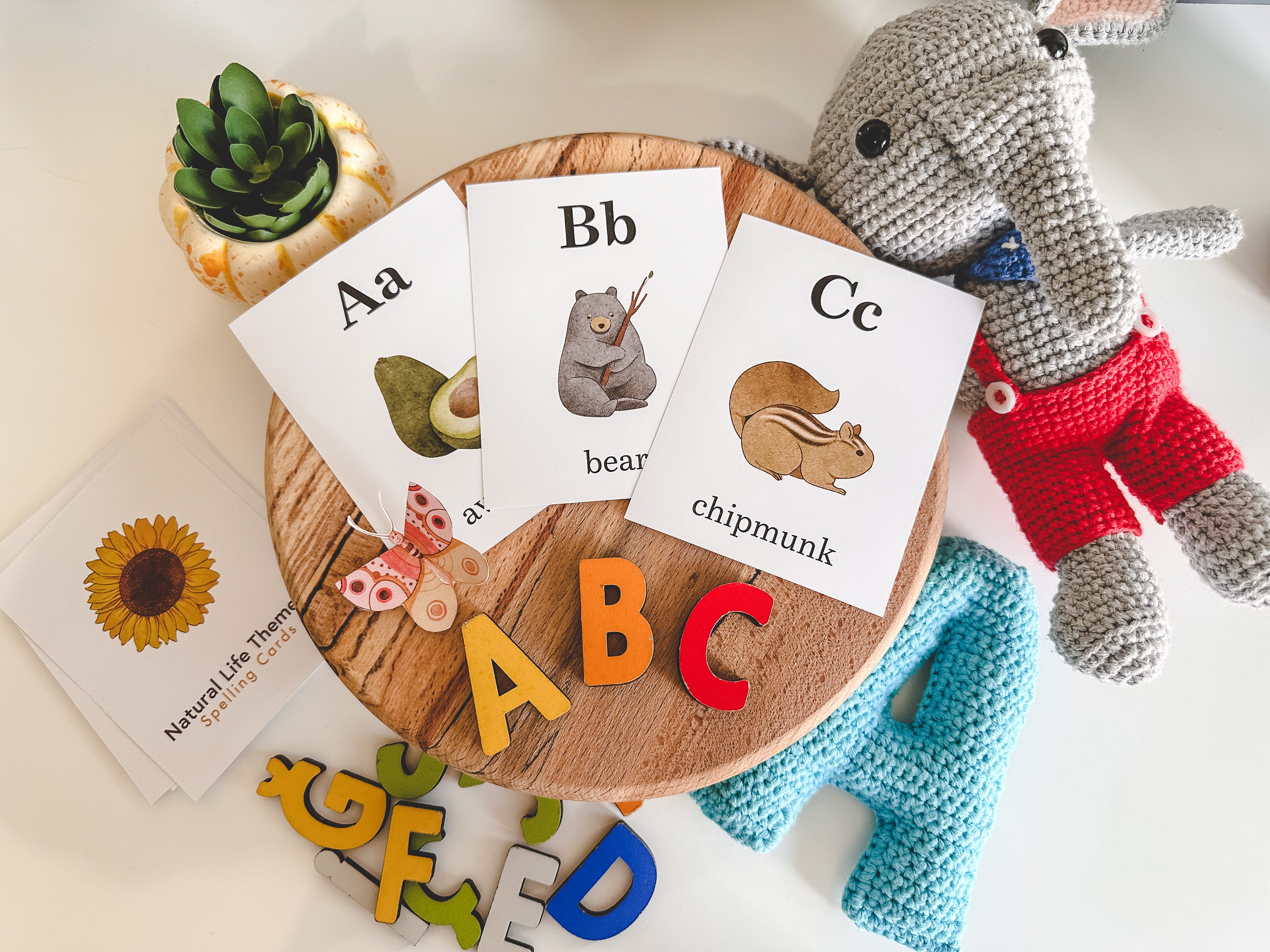 Natural Life Alphabet Cards Homeschool Printable ABC Wall Art Nursery ...