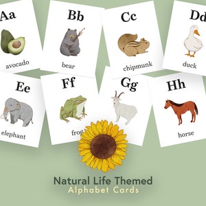 Natural Life Alphabet Cards Homeschool Printable ABC Wall Art Nursery ...