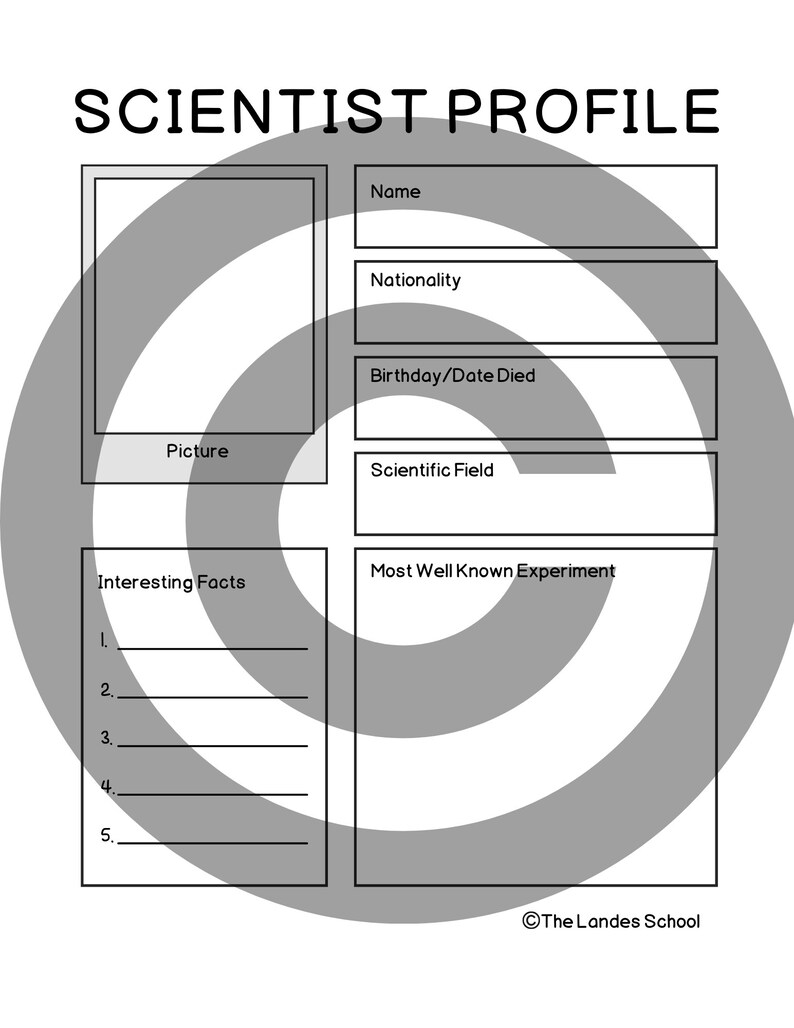 Scientist Profile Printable - Etsy
