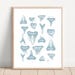 Shark Tooth Print, Surf Minimalist Line Art, East Coast Wall Art ...