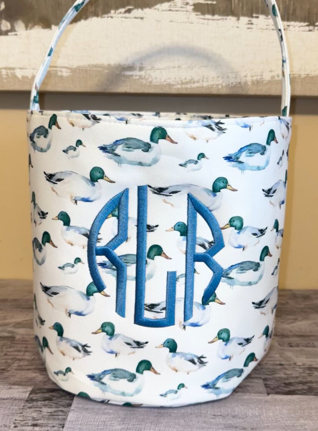Personalized Mallard Duck Easter Basket, Boys Monogram Bucket - Etsy