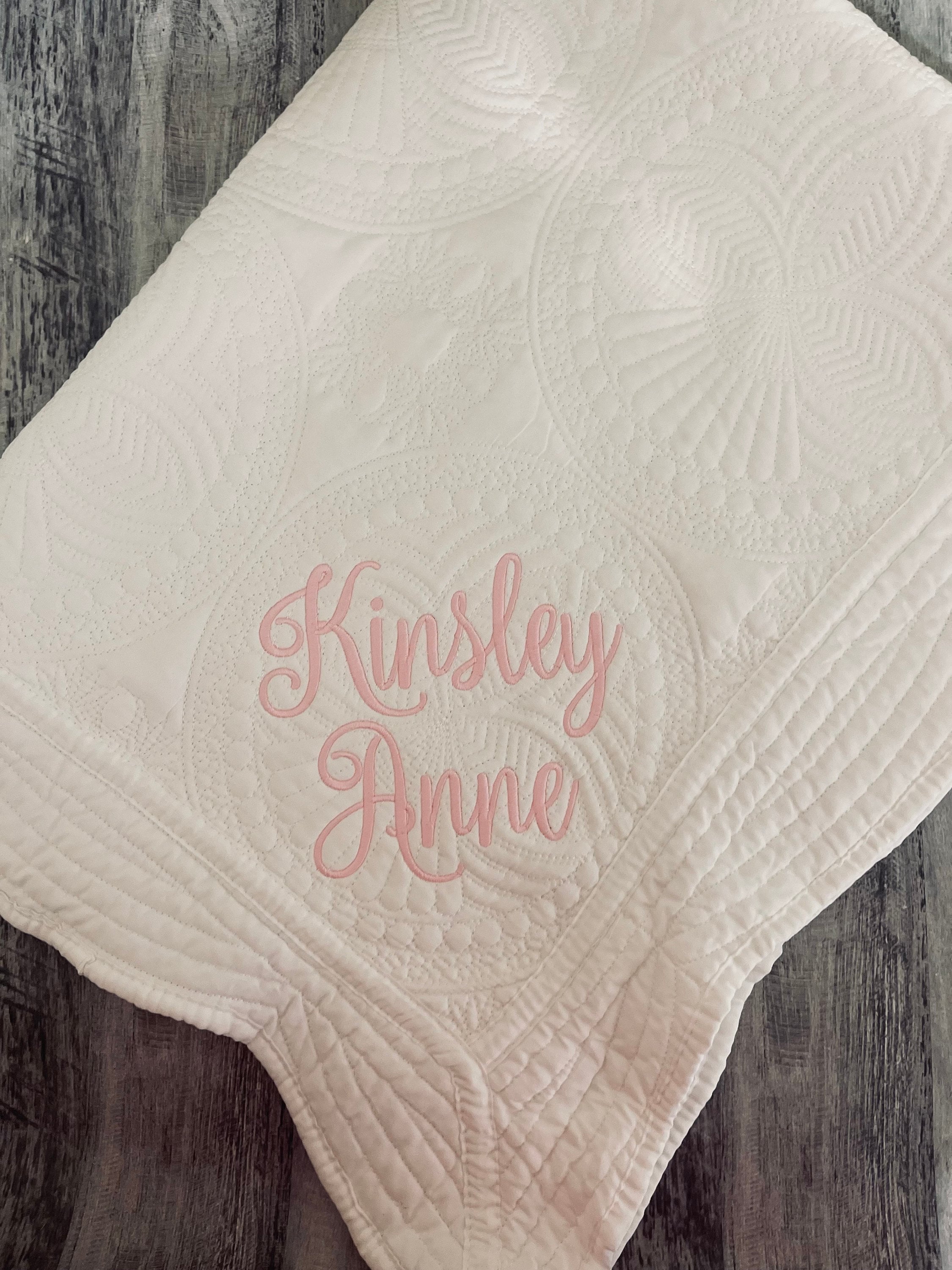 Personalized Baby Heirloom Quilt, Embroidered Monogram Keepsake Blanket ...