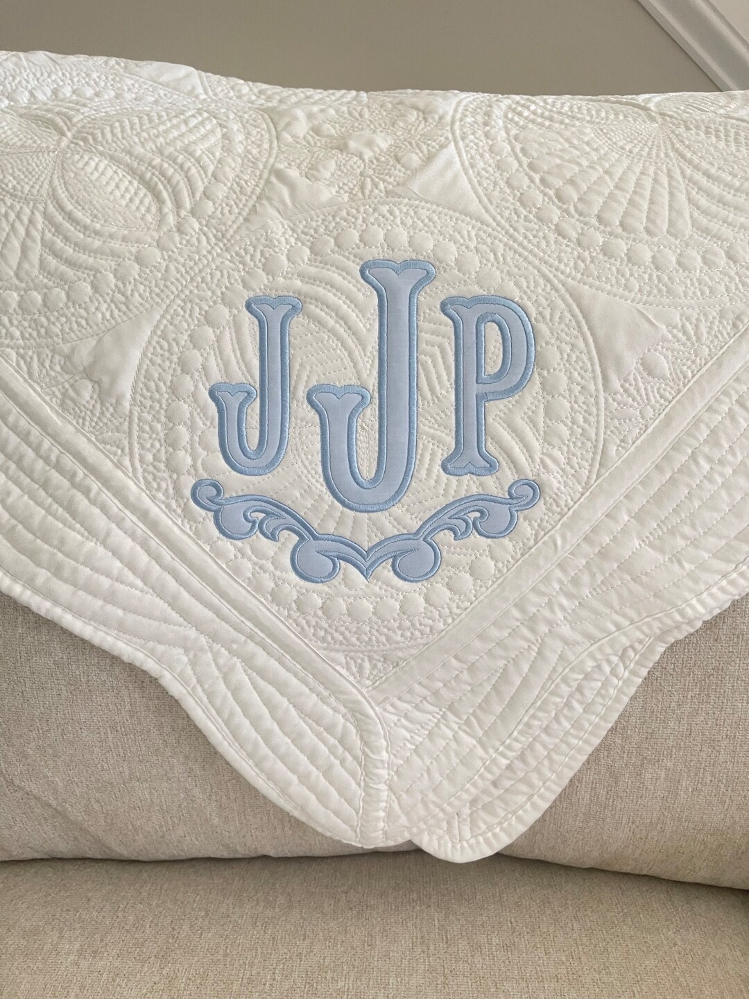 Personalized Baby Quilt: Embroidered Monogram, Heirloom Keepsake - Etsy