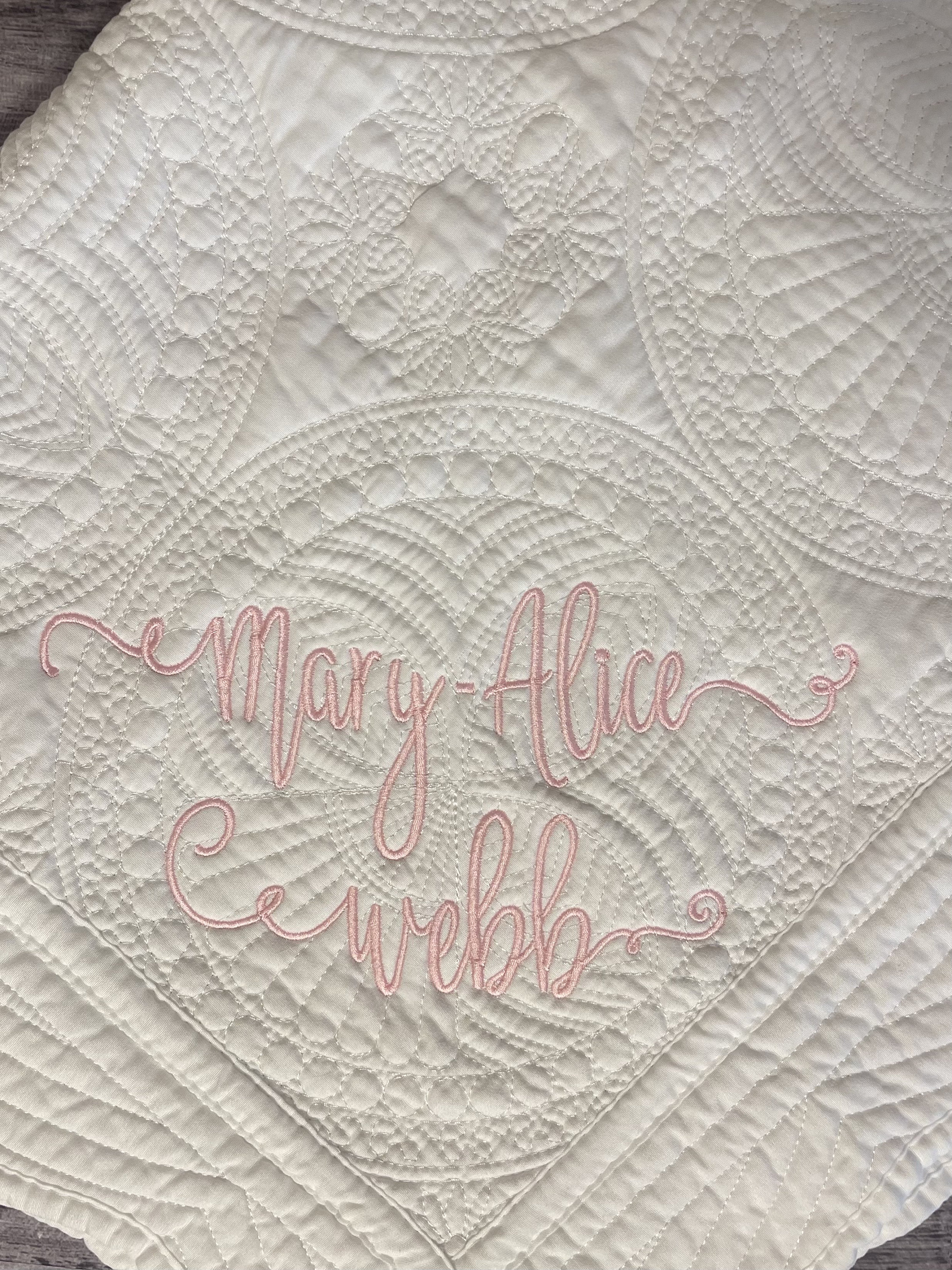 Personalized Baby Heirloom Quilt, Embroidered Monogram Keepsake Blanket ...