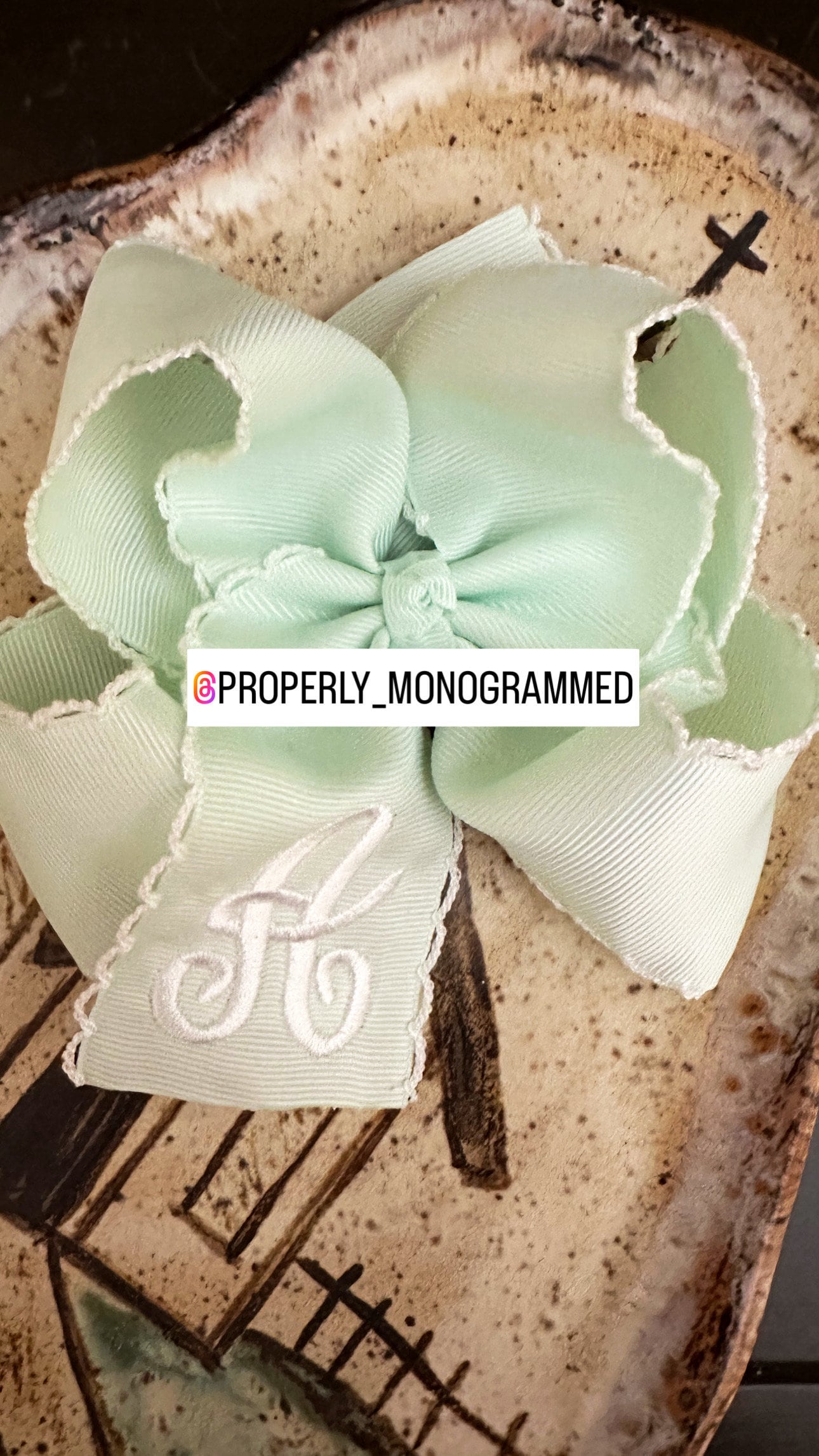 Monogram Hair Bows, Hair Bow With Moon Stitch, Personalized Hair Bow ...