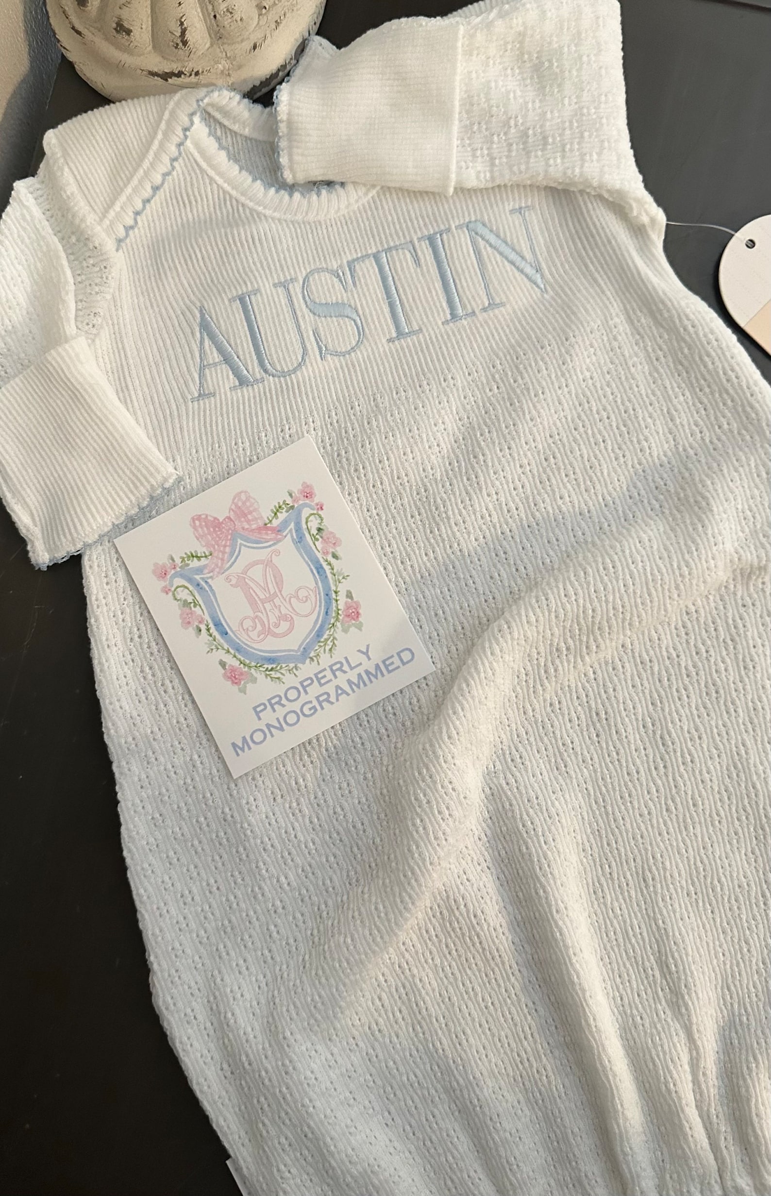 Paty Baby Gown /bonnet/ Booties/ Hat/ Monogram Boy Gown/ Boys Coming ...
