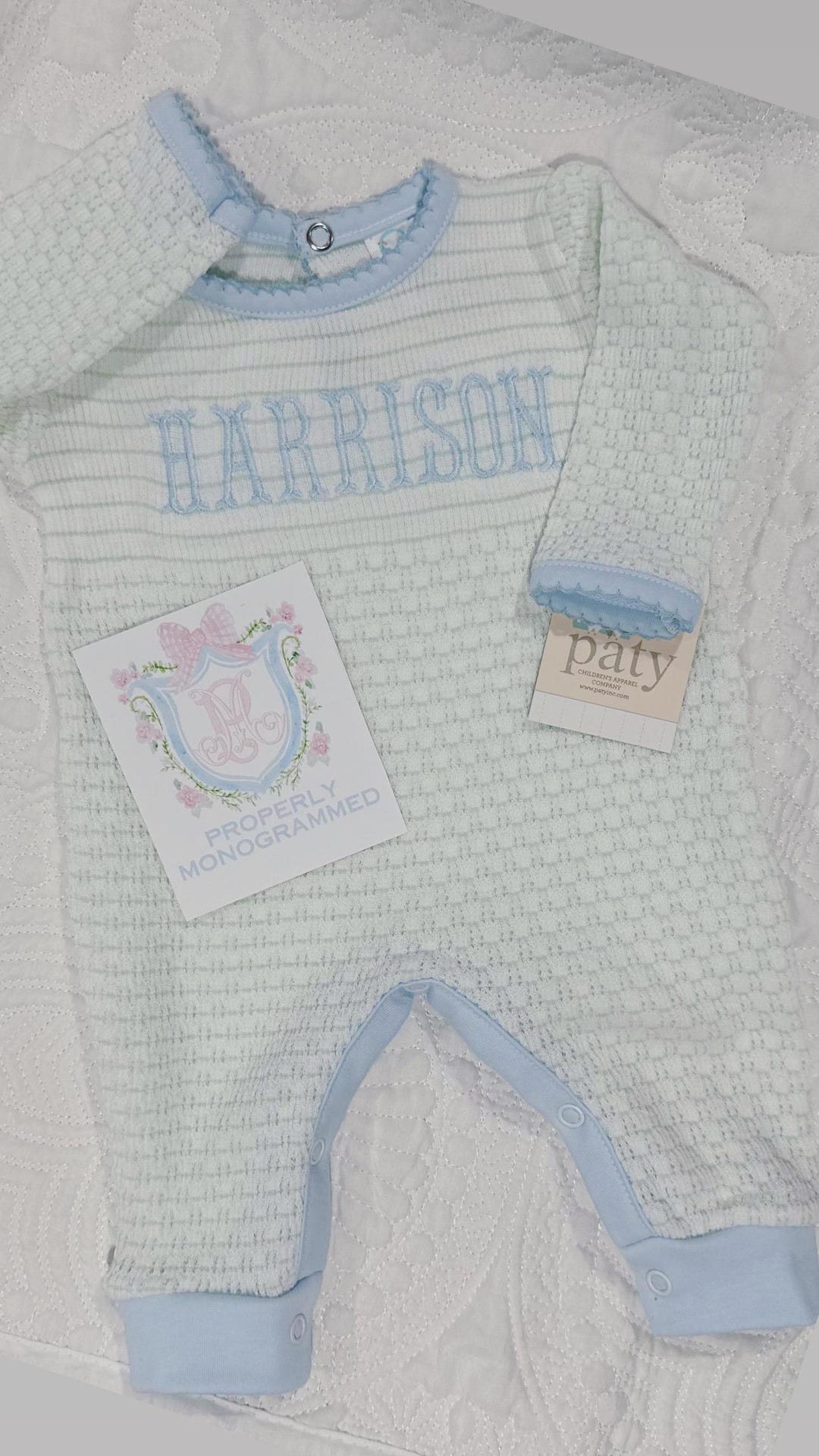 Paty Boys Monogram Romper: Boy Newborn Coming Home/ Personalized Long ...