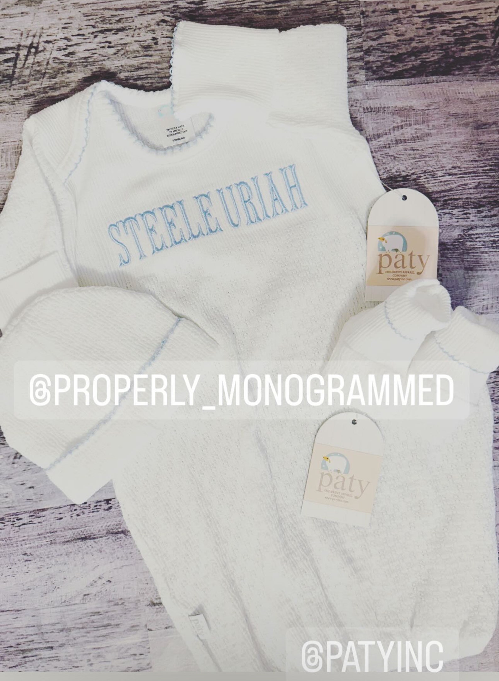 Paty Baby Gown /bonnet/ Booties/ Hat/ Monogram Boy Gown/ Boys Coming ...