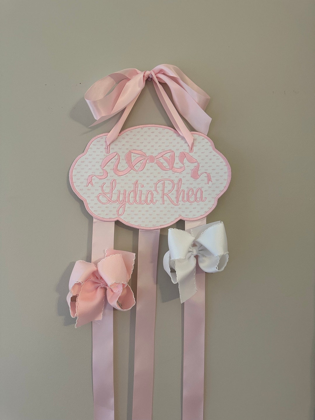 Monogram Hair Bow Holder: Hairbow Organizer, Bow Storage - Etsy