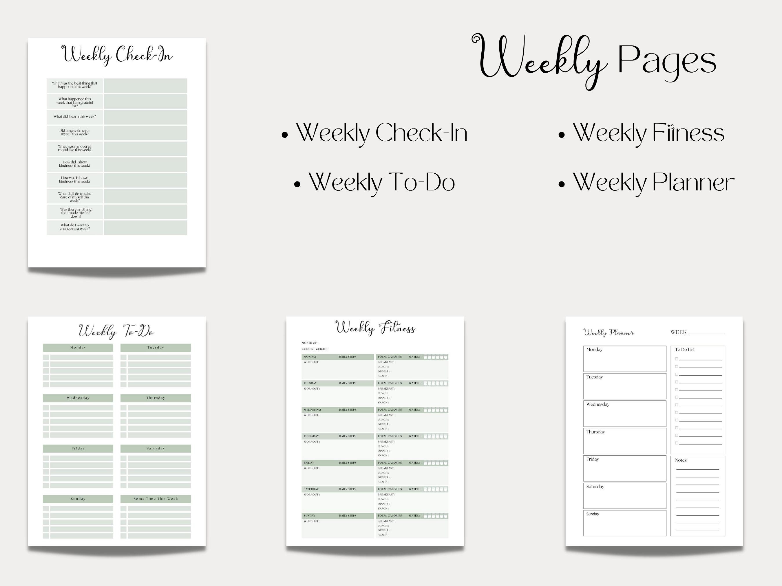 2024 Personal Printable Planner, Personal Planner Bundle, Daily, Weekly ...