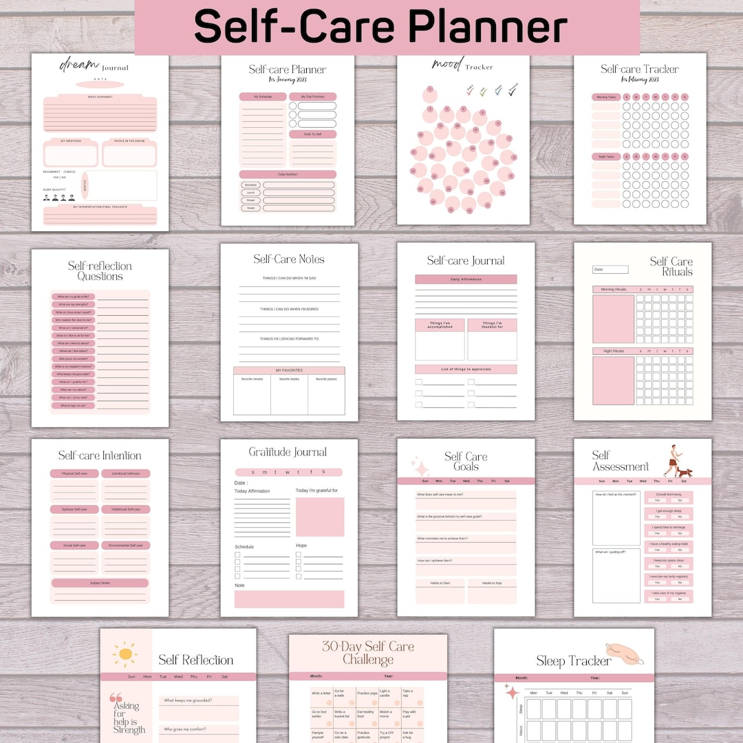 Self Care Planners Printable, Self Care Planner Daily Motivation ...