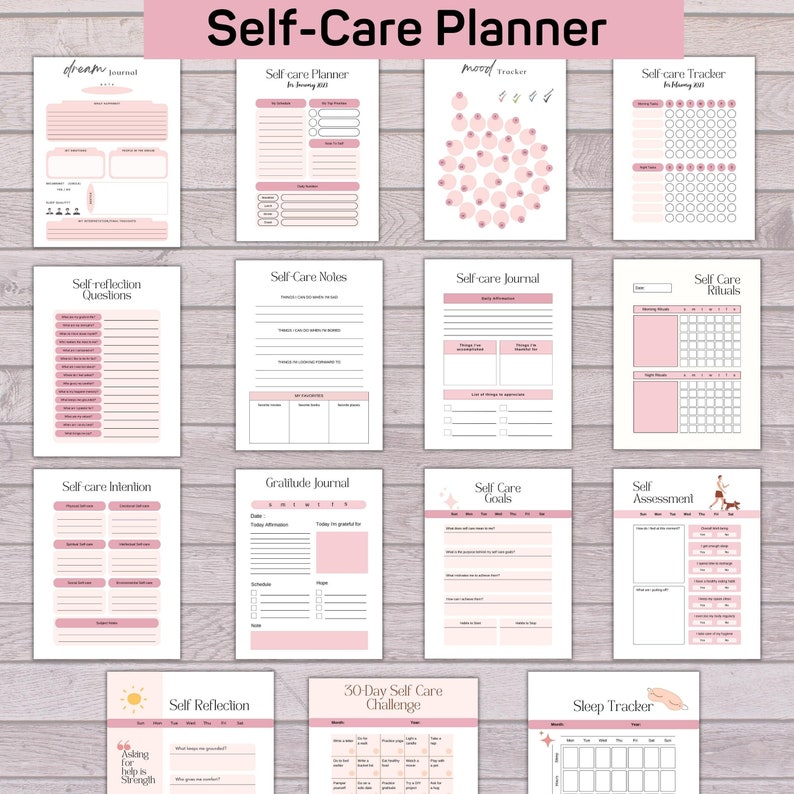 Self Care Planners Printable, Self Care Planner Daily Motivation ...