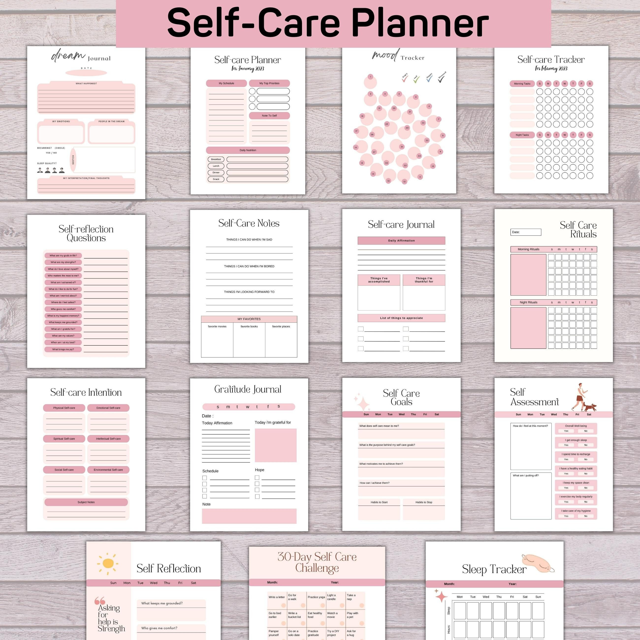 Self Care Planners Printable, Self Care Planner Daily Motivation ...