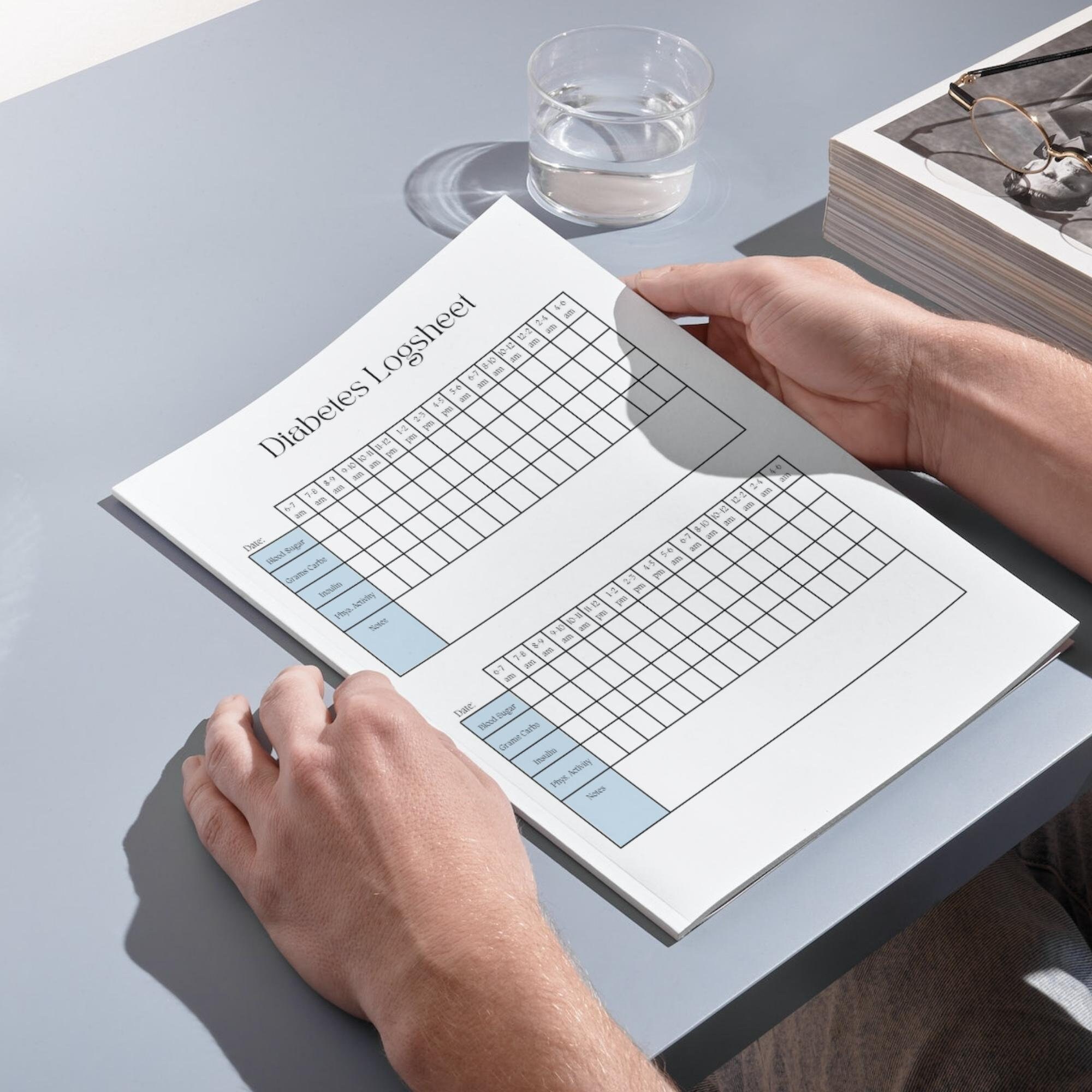 Blood Sugar Tracker, Weekly Diabetes Tracker, Carbohydrate Guide ...