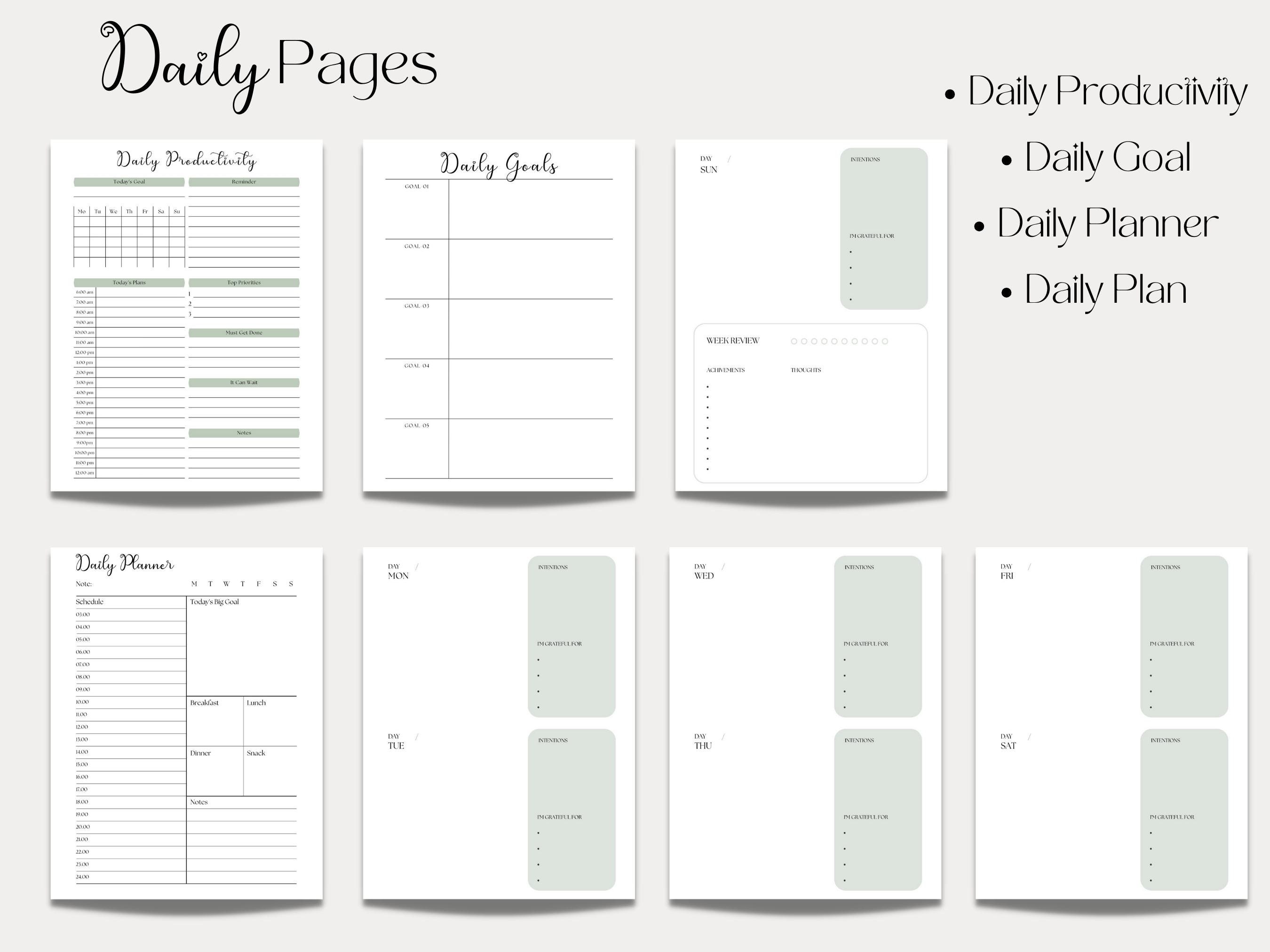 2024 Personal Printable Planner, Personal Planner Bundle, Daily, Weekly ...
