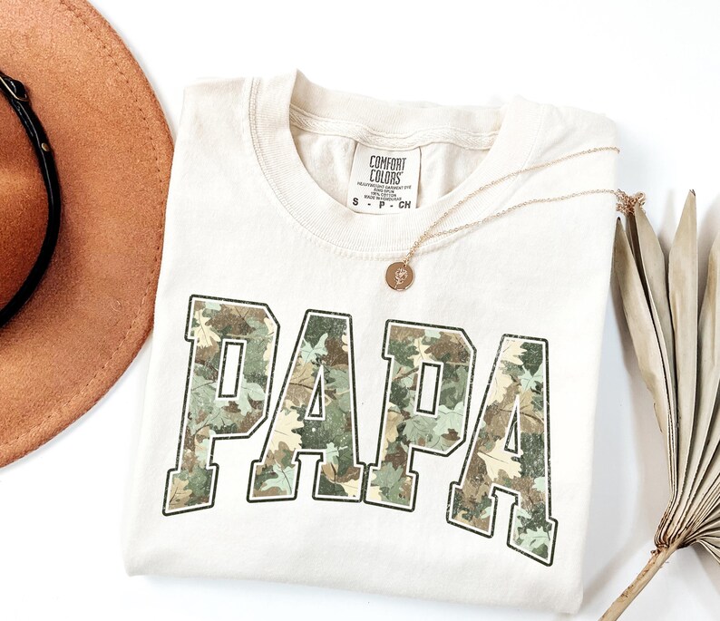 Comfort Colors® Papa Shirt, Country Papa Shirt, Camo Papa Hunting Shirt ...