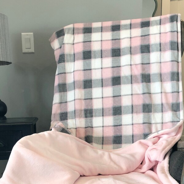 Pink Gray Blanket - Etsy