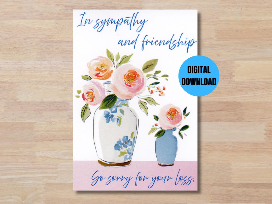 Sympathy Card for Friend, Printable Sympathy Card, Card for Grieving ...