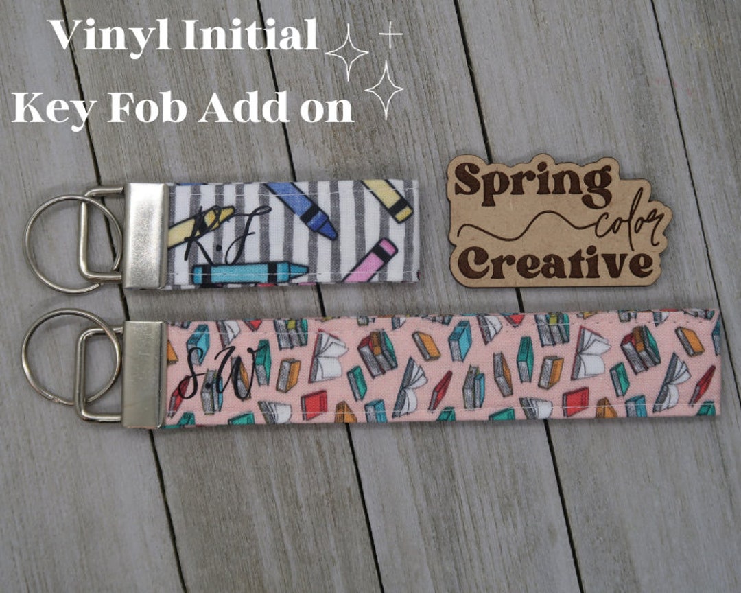Two Letter Vinyl Initial Key Fob Add-on - Etsy