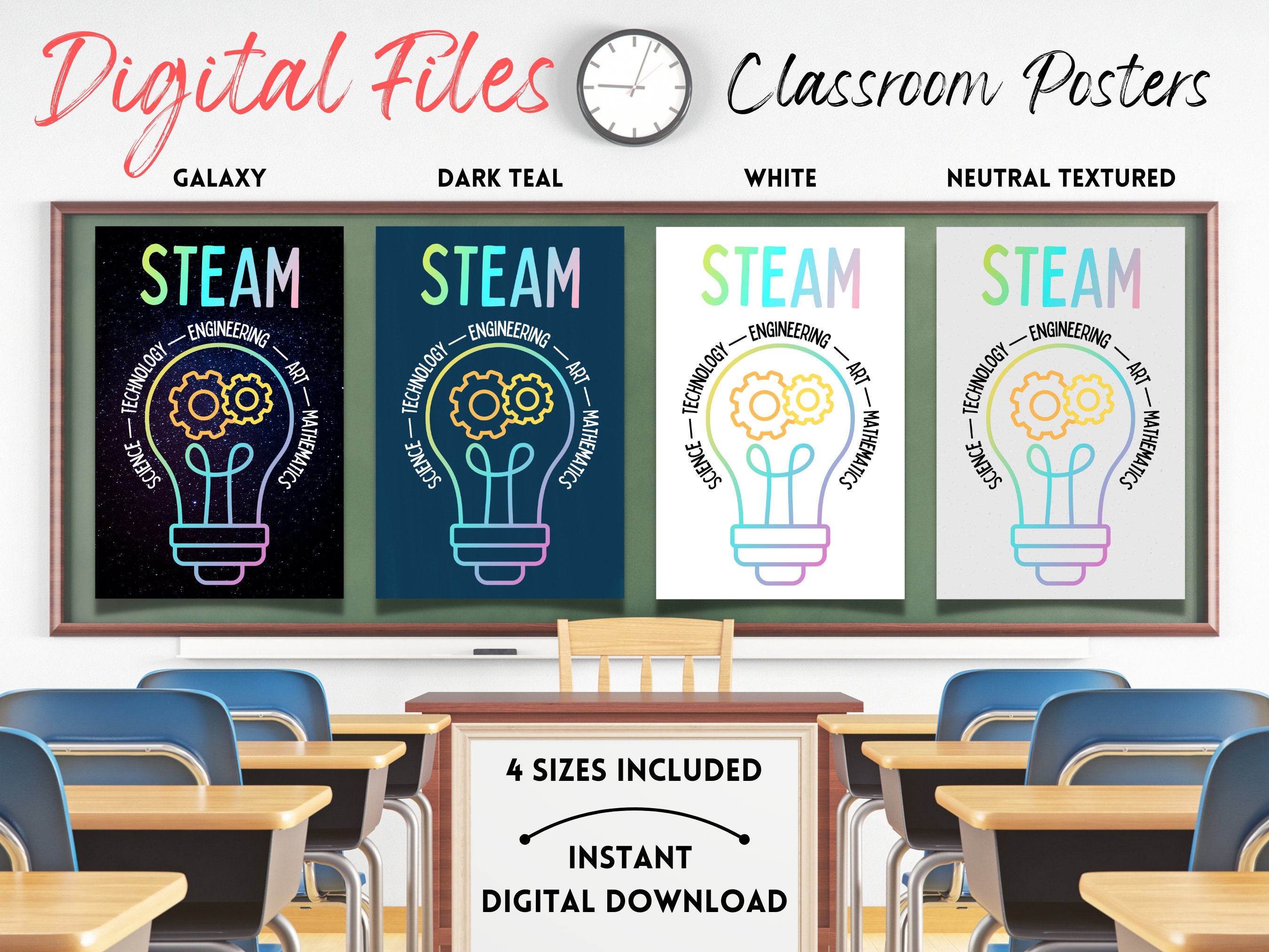 STEAM Lightbulb Classroom Poster for Teachers & Homeschool - Etsy