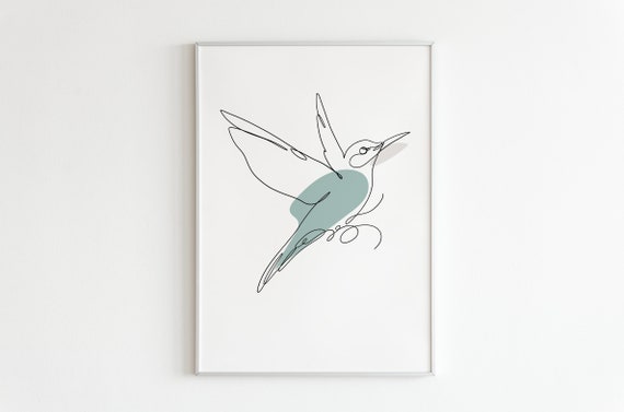 Handmade Line Drawing Poster . Matte Paper Aesthetic Line - Etsy