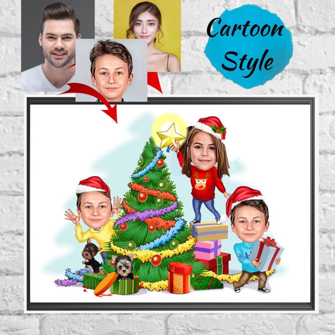 Personalized Christmas Cards, Custom Family Portrait, Holiday Cards ...