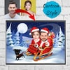 Christmas Cards, Custom Cartoon Family Portrait Gift, Holiday Cards ...