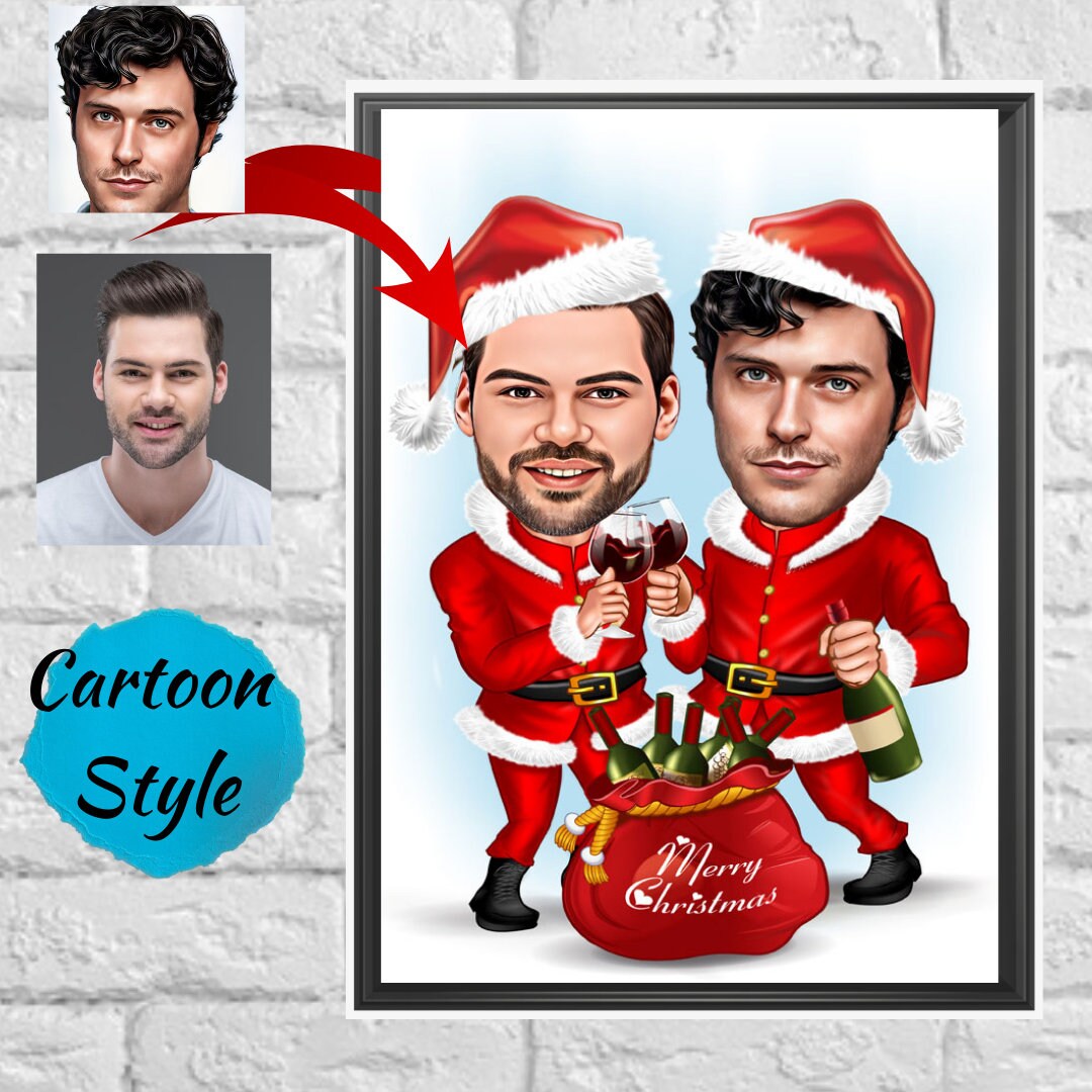 Personalized Christmas Portrait, Christmas Gift, Christmas Cards ...