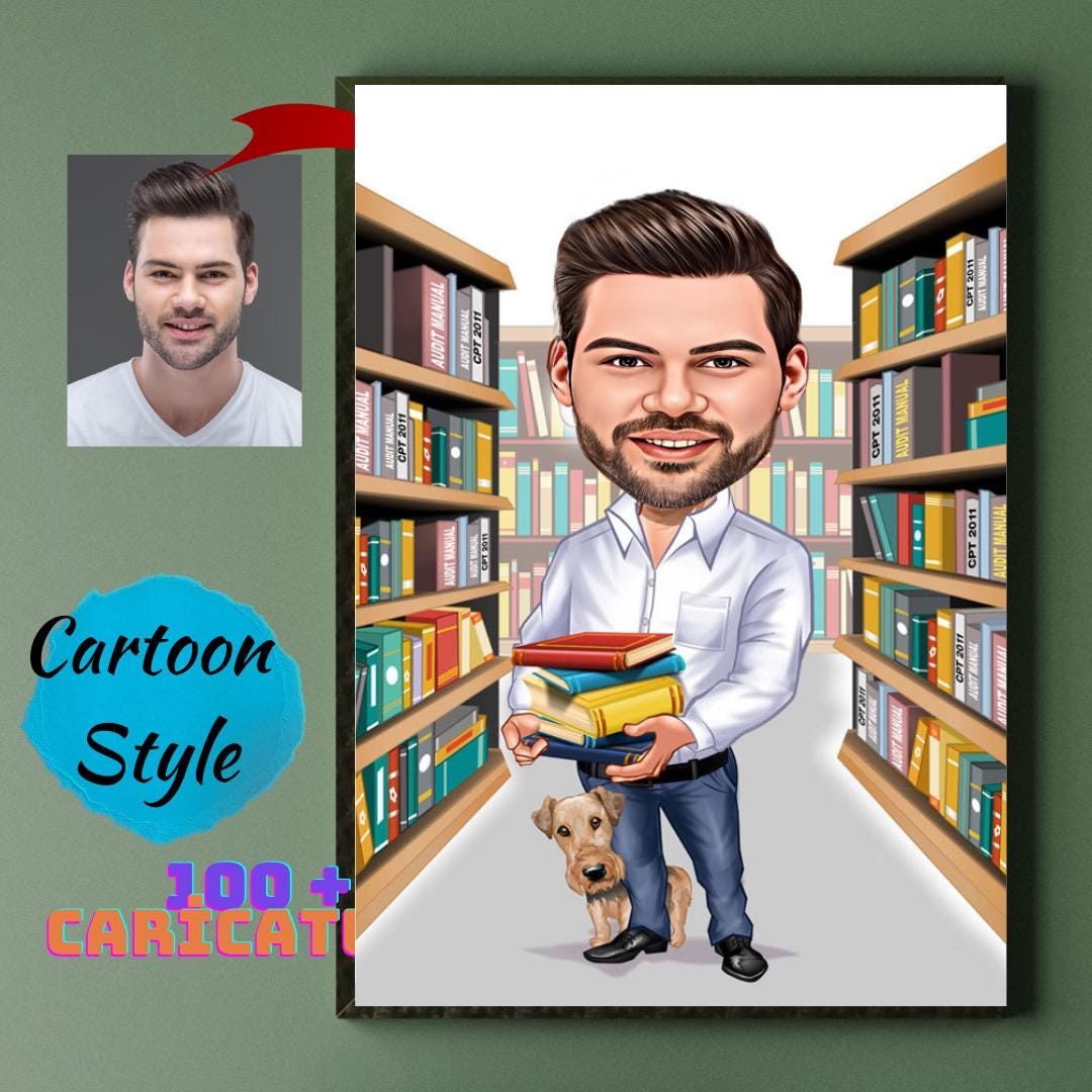 Professor Cartoon Portrait From Photo Professor Caricature Drawing - Etsy