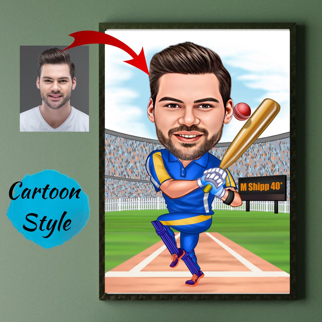 Baseball Player Caricature Drawing, Baseball Player Cartoon From Photo ...