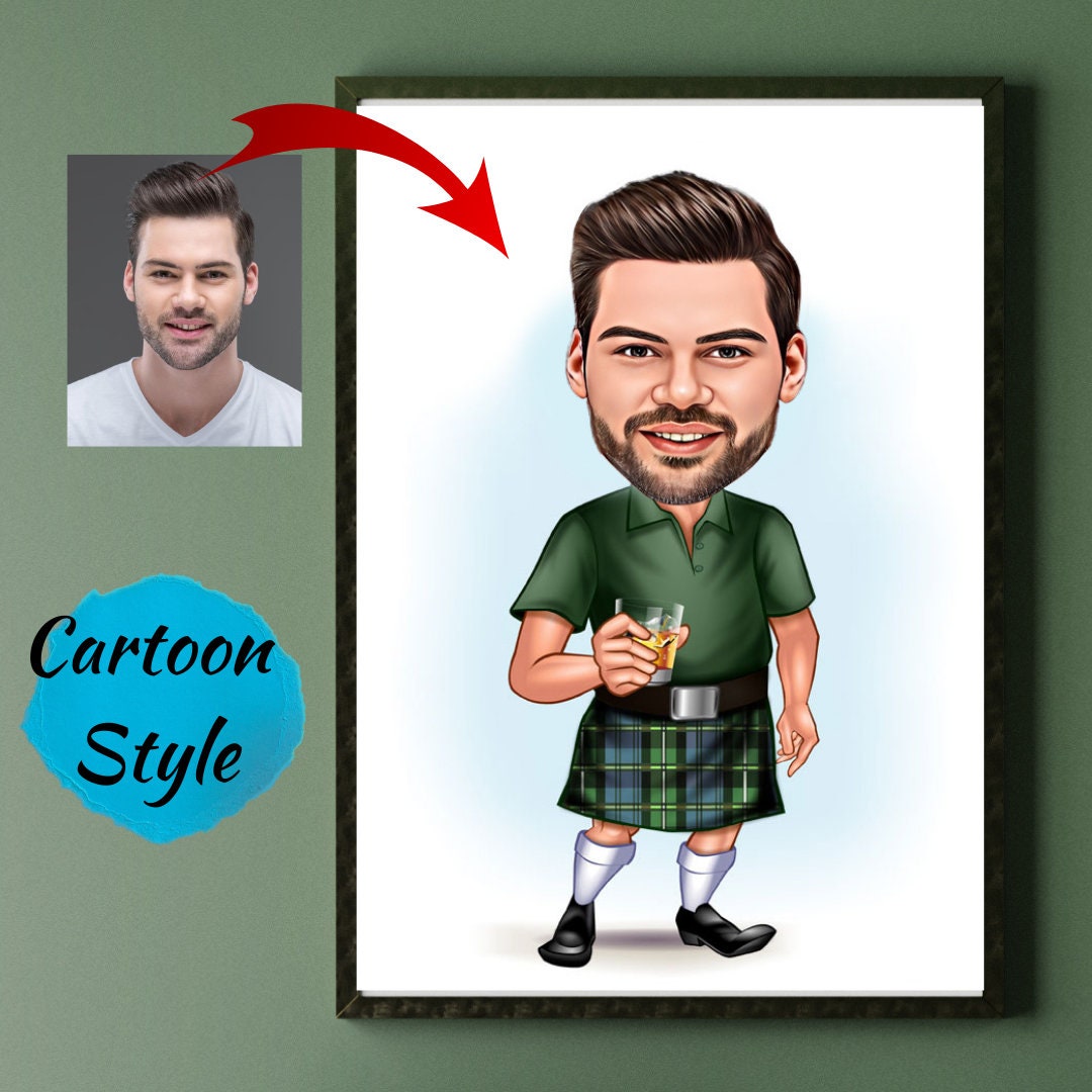 Irish Man Gift, Irish Man Caricature From Photo, Irish Man Cartoon ...