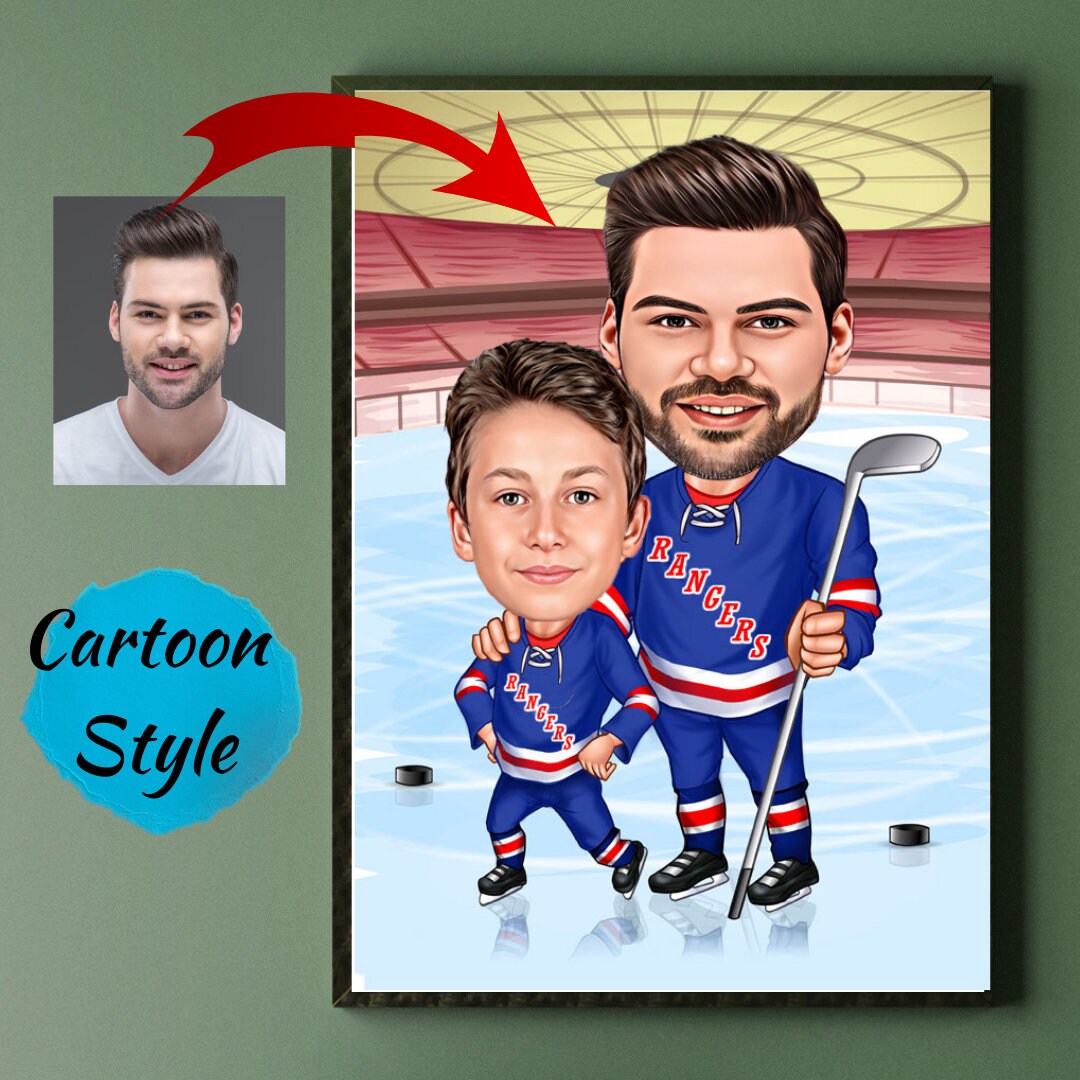 Custom Dad and Son Cartoon Portrait, Gift for Dad, Kids Cartoon - Etsy