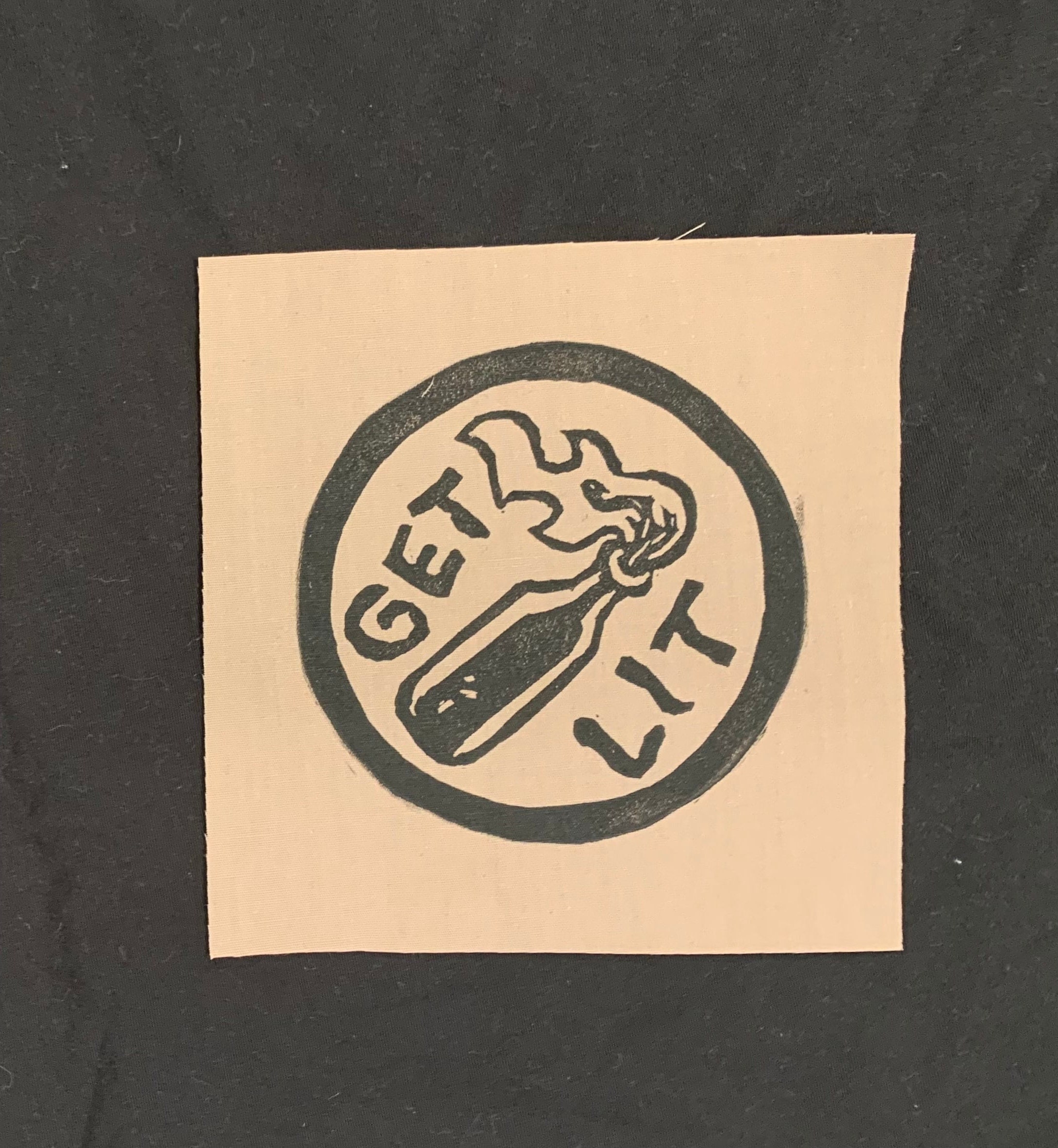 Get Lit Linocut Patch Sew on Punk Patch Anarchy Patch - Etsy