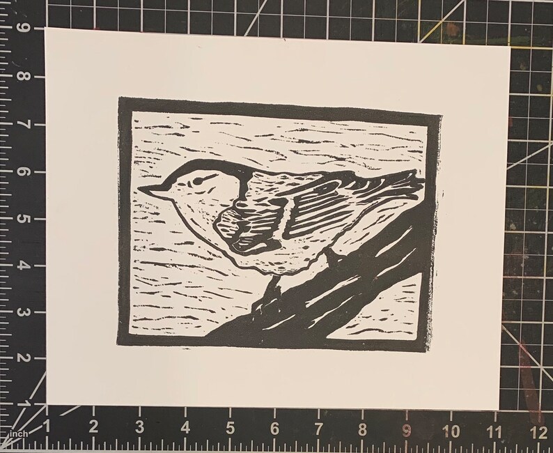 Nuthatch! Print! Hand-printed Linocut (10x8”) - Etsy