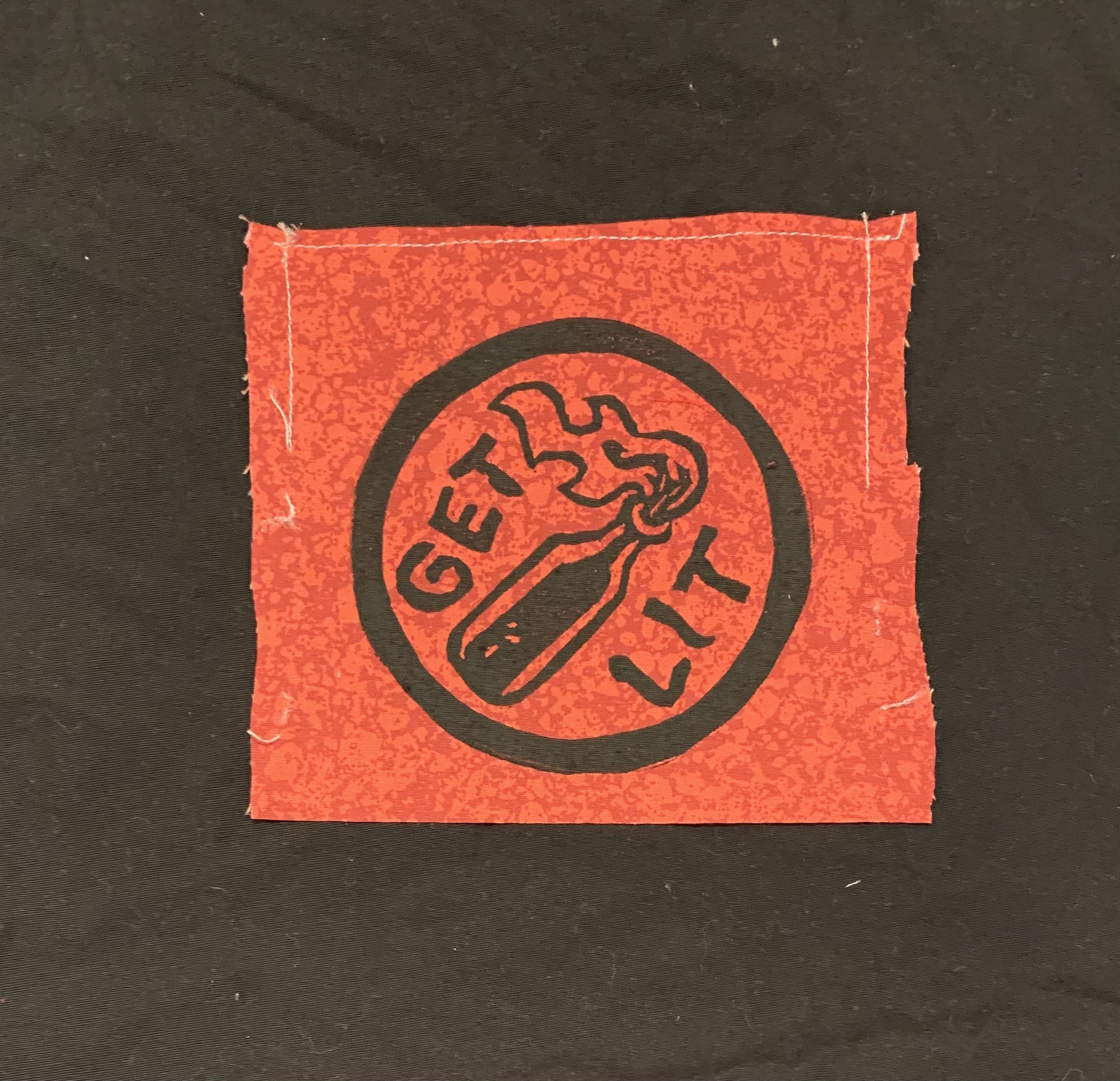 Get Lit Linocut Patch Sew on Punk Patch Anarchy Patch - Etsy