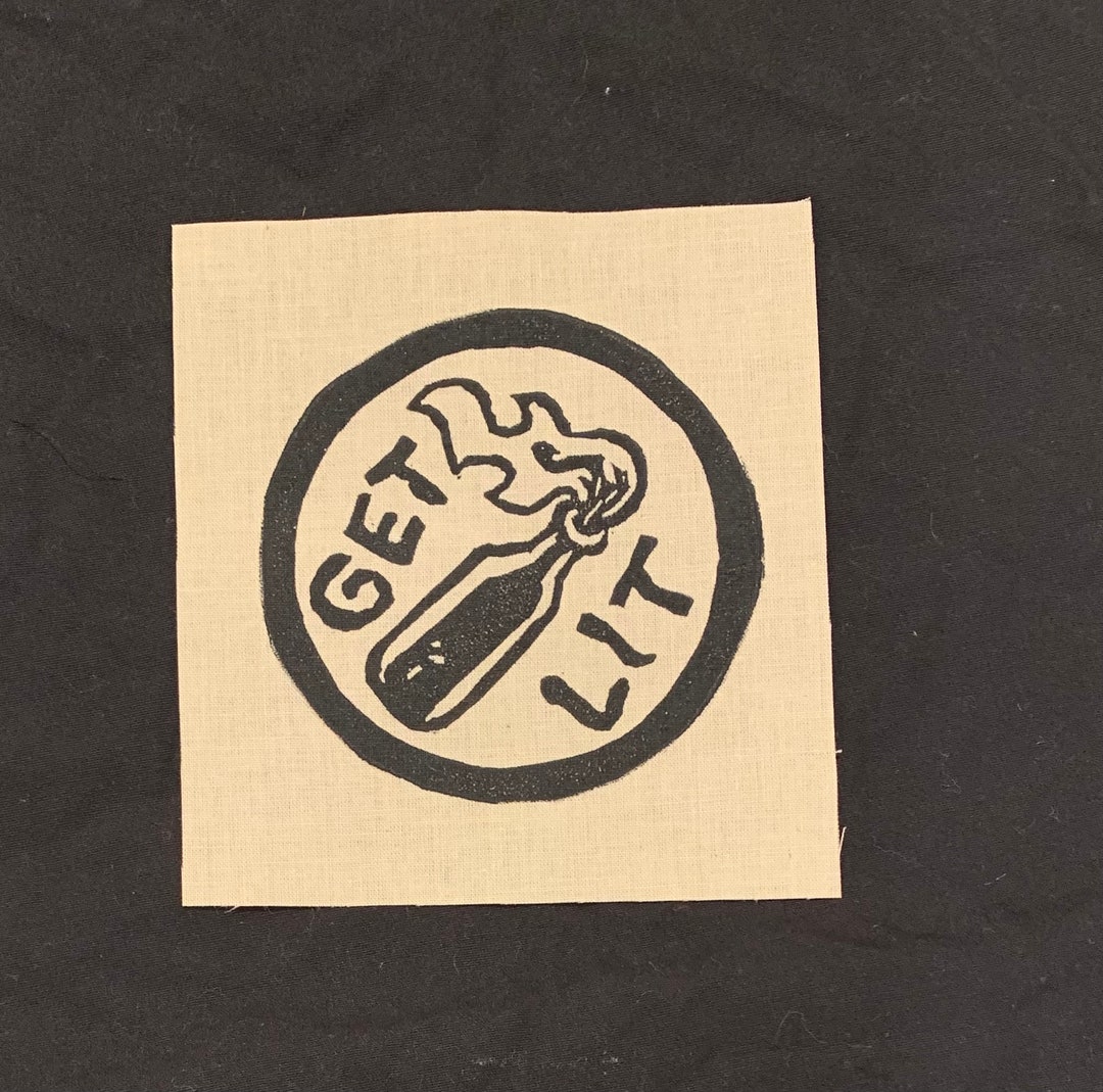 Get Lit! Linocut Patch! Sew on Punk Patch! Anarchy Patch! Revolution ...