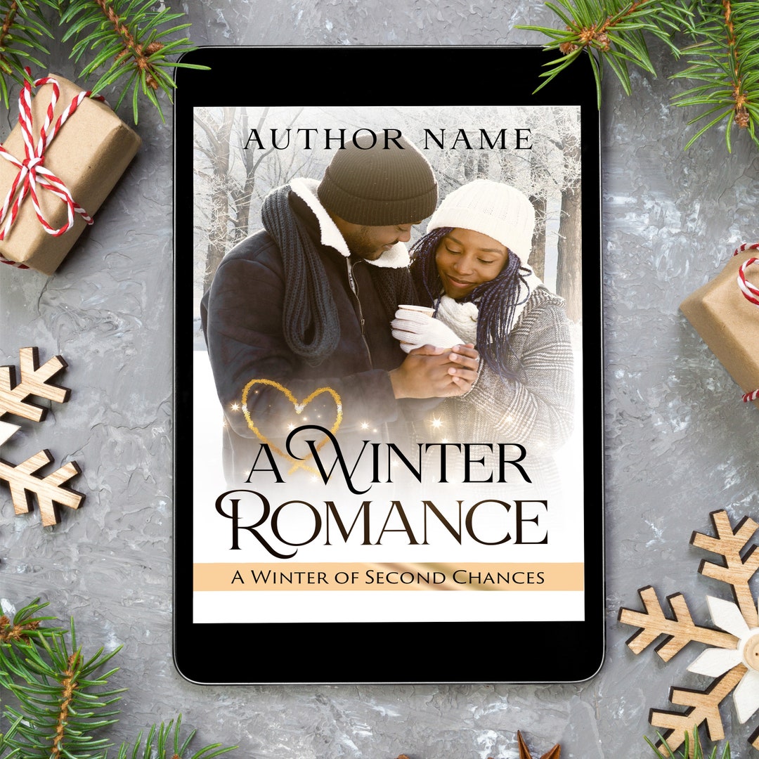 Black Romance Premade Book Cover, African American Couple, Christmas ...