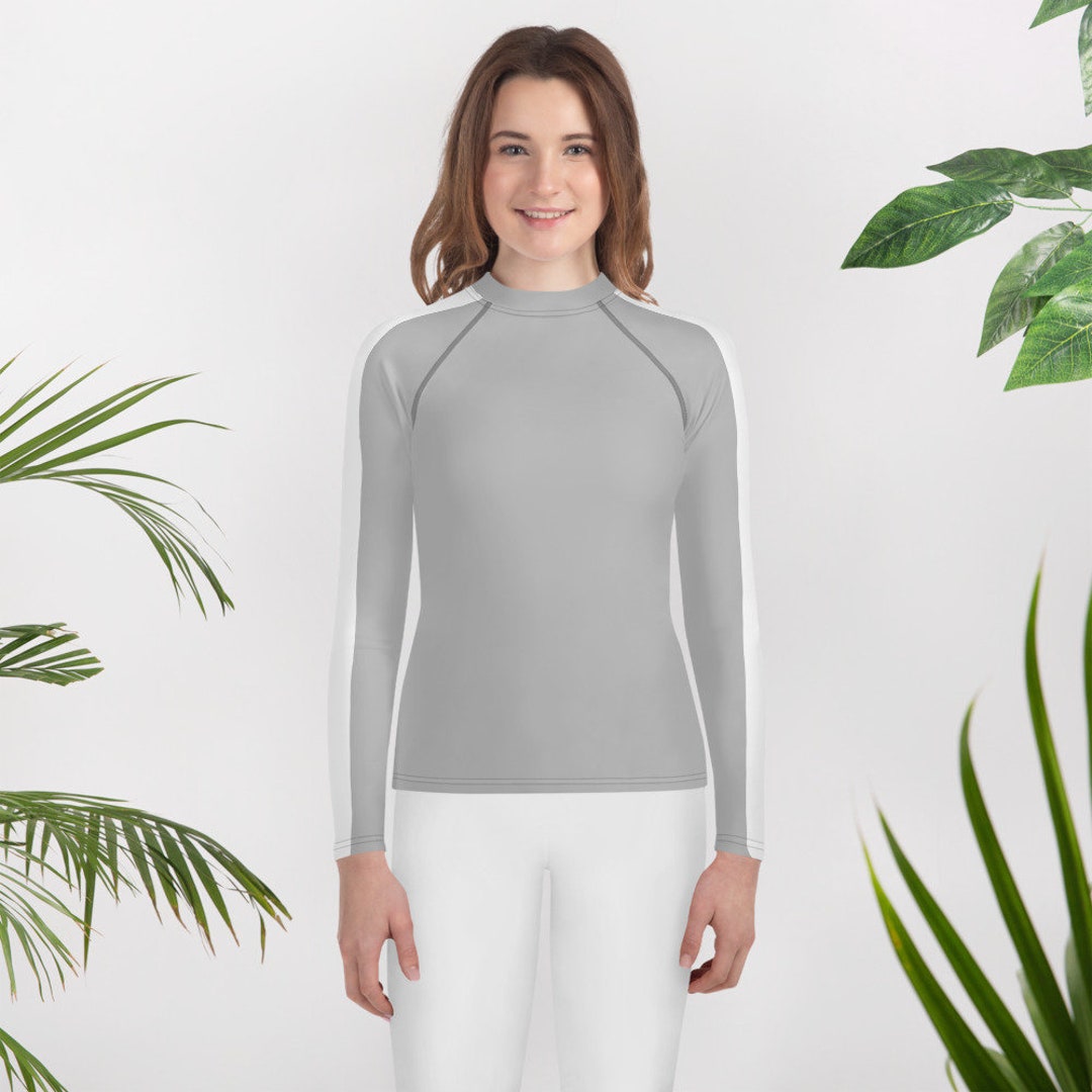 Gray and White BJJ Ranked Youth Rash Guard - Etsy