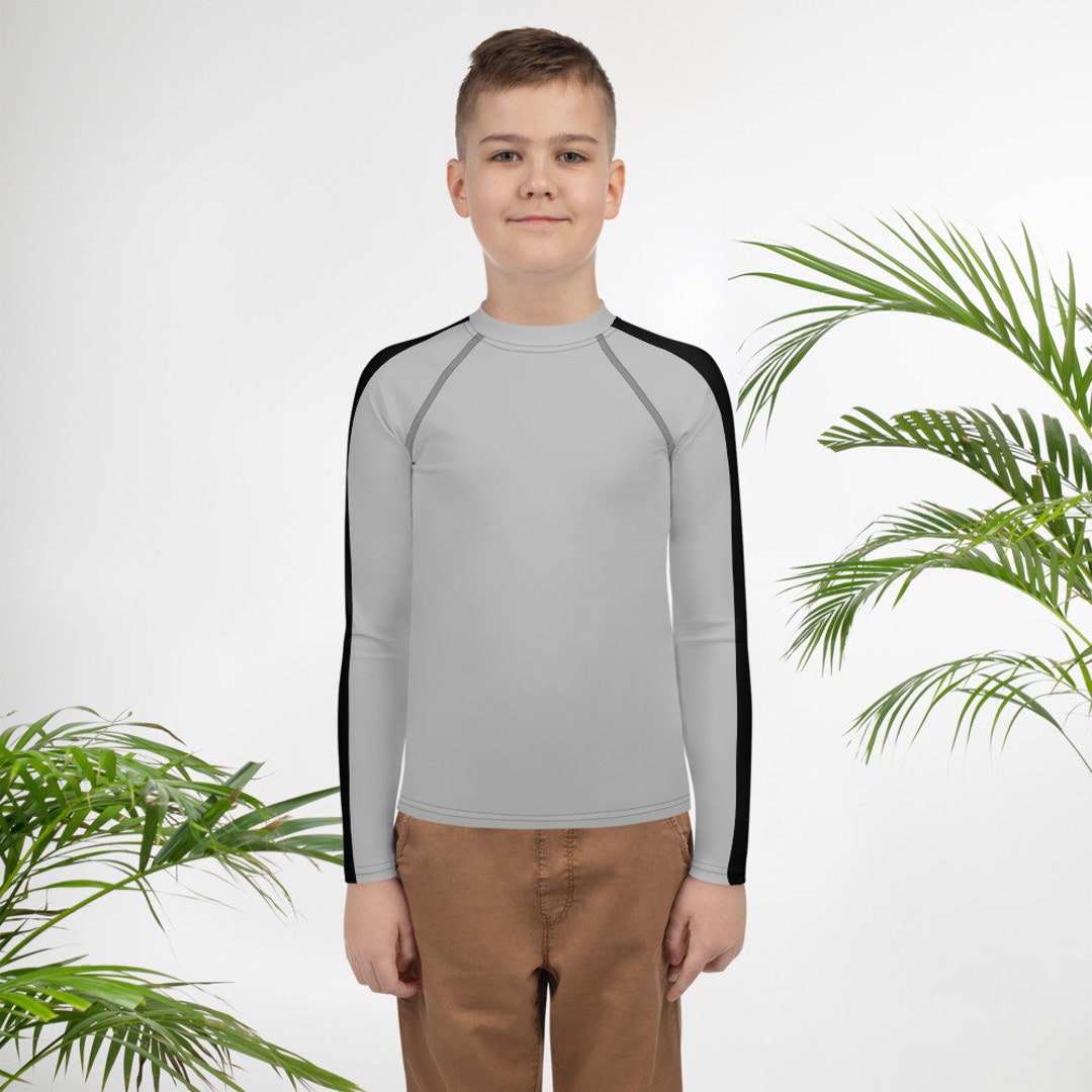 Youth Grey/black Rank Rash Guard - Etsy