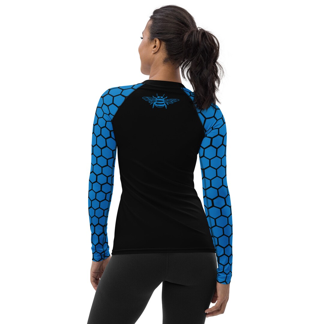 Women's Blue Honey Bee Rash Guard - Etsy