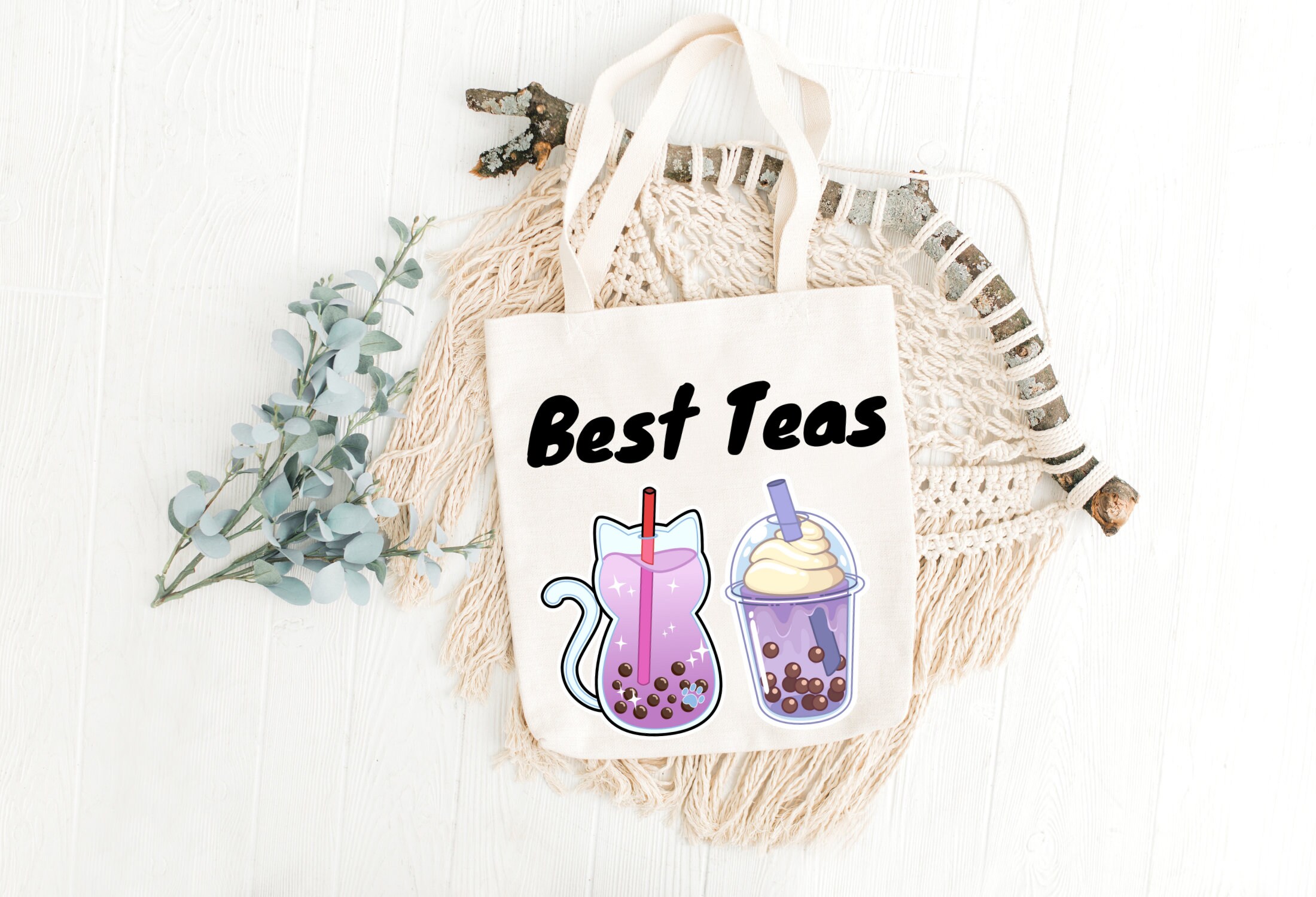 Best Teas SVG Lavender and Light Pink Sippers Wwith Bubble Tea Svg, Png ...