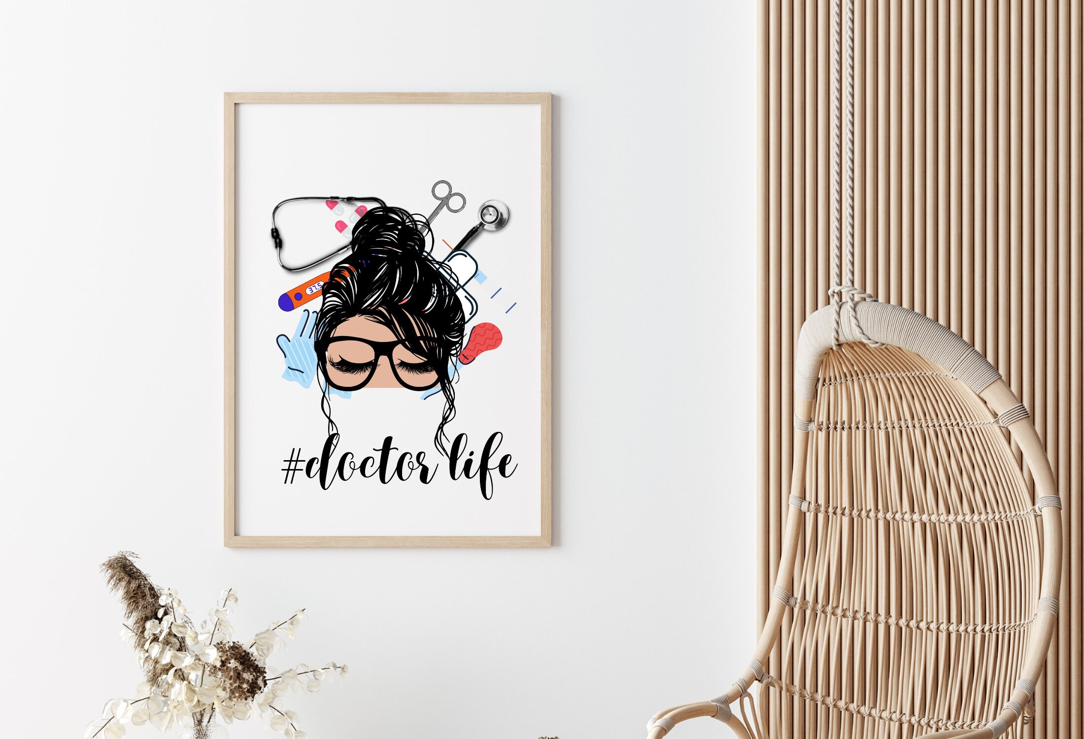 Doctor's Life SVG, Messy Bun for Doctor SVG, Doctor's Instrument Svg ...