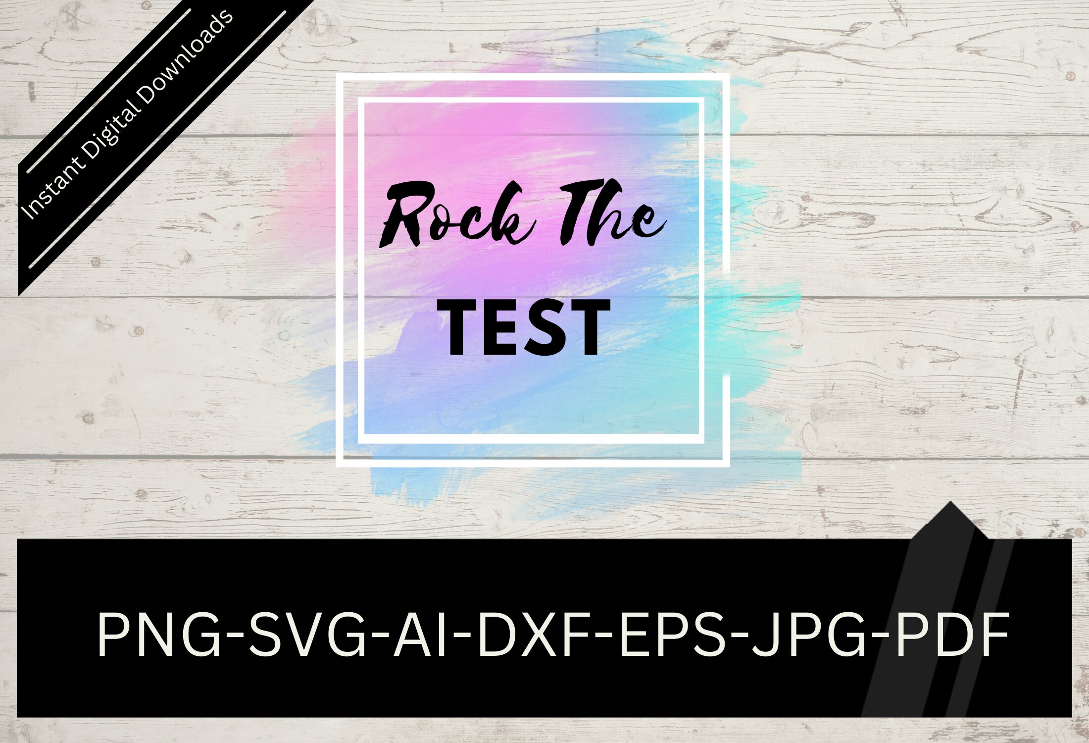 Rock the Test SVG With Pink and Blue Background Svg,png,dxf, Ai, Eps ...