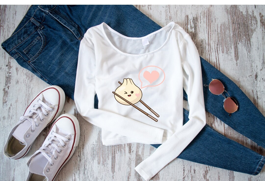 Adorable SVG: Dumpling in Chopsticks With Pink Heart Perfect for Crafts ...