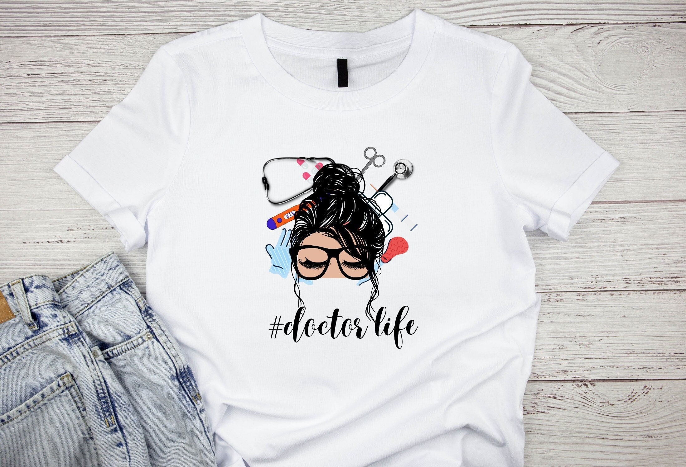 Doctor's Life SVG, Messy Bun for Doctor SVG, Doctor's Instrument Svg ...
