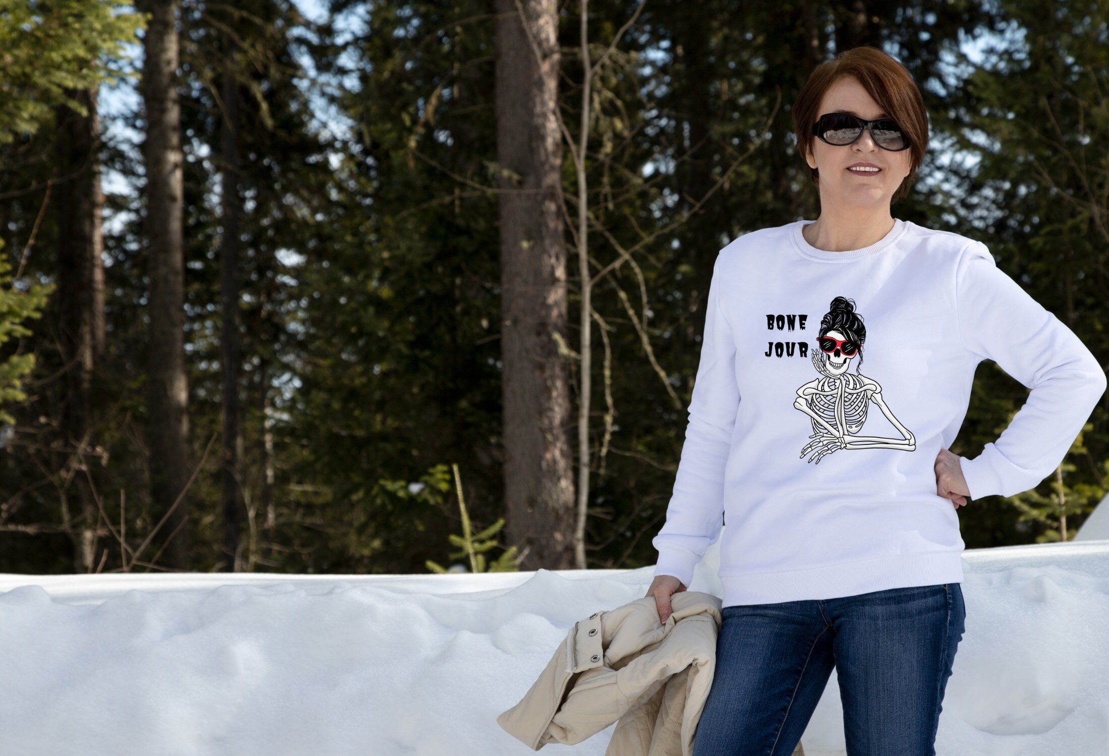 Bone Jour Svg Funny Halloween Pun Svg Funny Skeleton With - Etsy