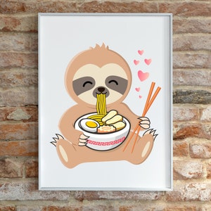 Ramen Sloth Png, Sloth Png, Sloth Eating Ramen Svg, Ramen Anime Png ...