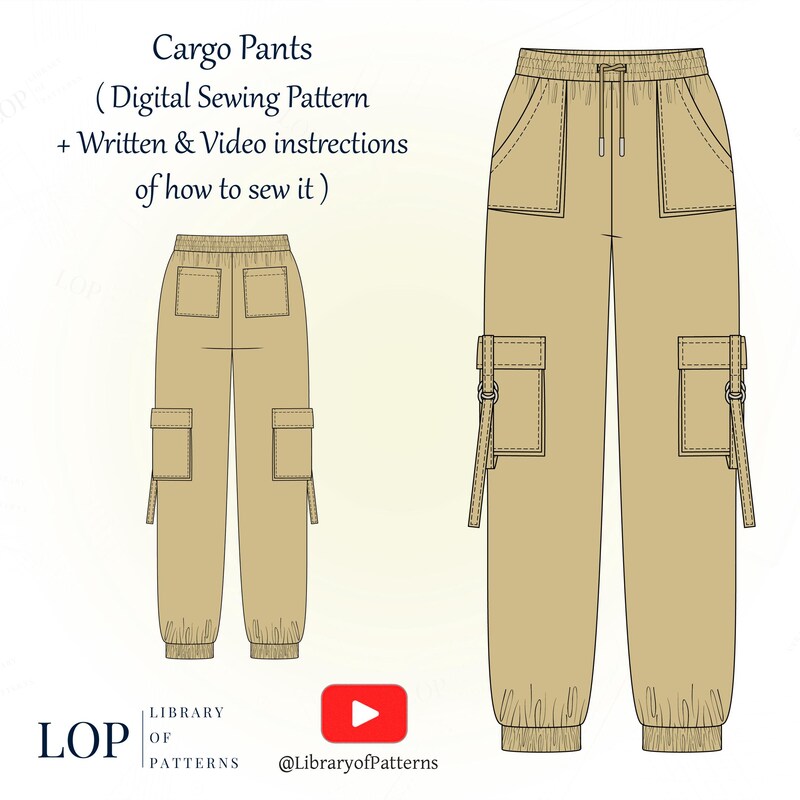 Cargo Pants Pattern - Etsy