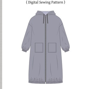 Hooded Fall Coat Sewing Pattern, Oversize Coat Pattern, With Video ...